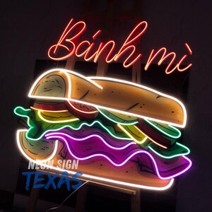 Vietnamese Banh Mi Neon Sign Banh Mi Neon Light Asian Restaurant Wall ...