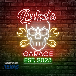 Custom Name Garage Neon Sign Personalized Garage Neon Light Garage Wall ...