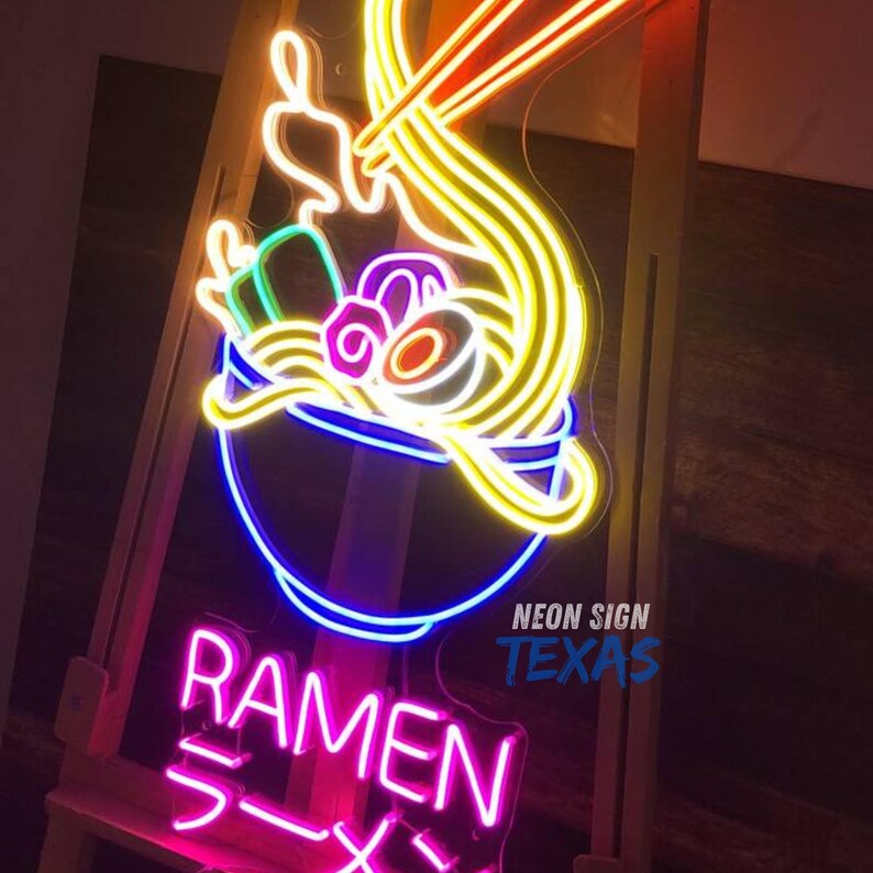 Ramen Neon Sign, Japanese Ramen Sign, Delicious Flying Noodles, Custom ...