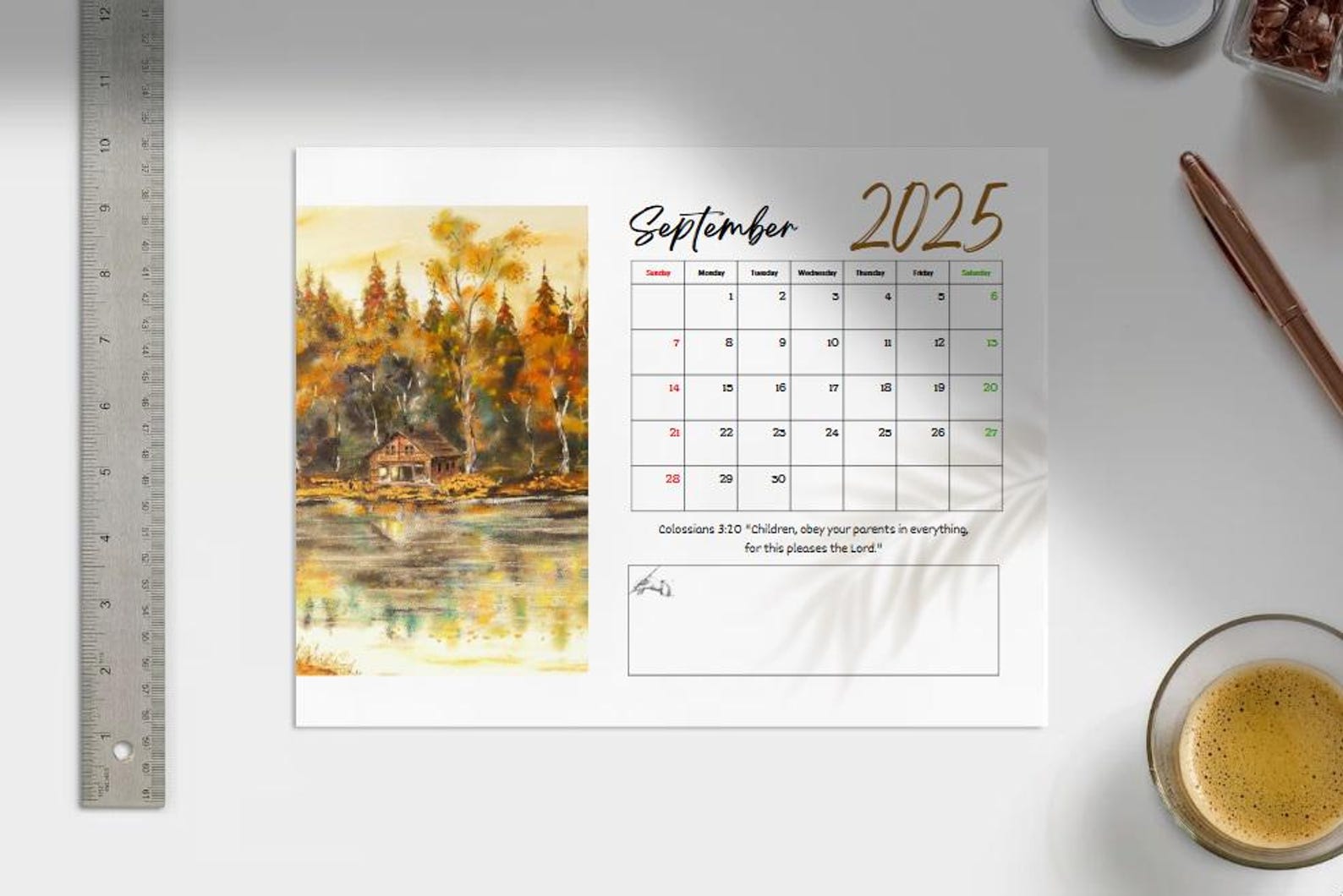 2025 Monthly Catholic Calendar Printable Landscape, Monthly Wall ...