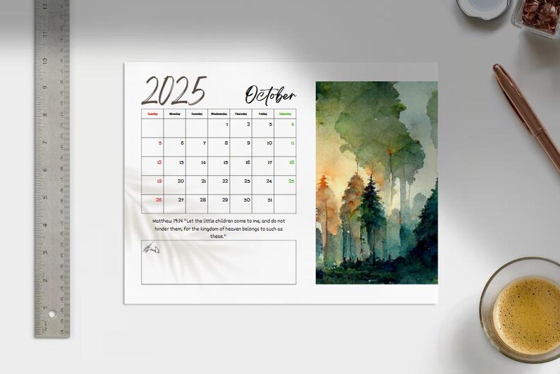 2025 Monthly Catholic Calendar Printable Landscape, Monthly Wall ...