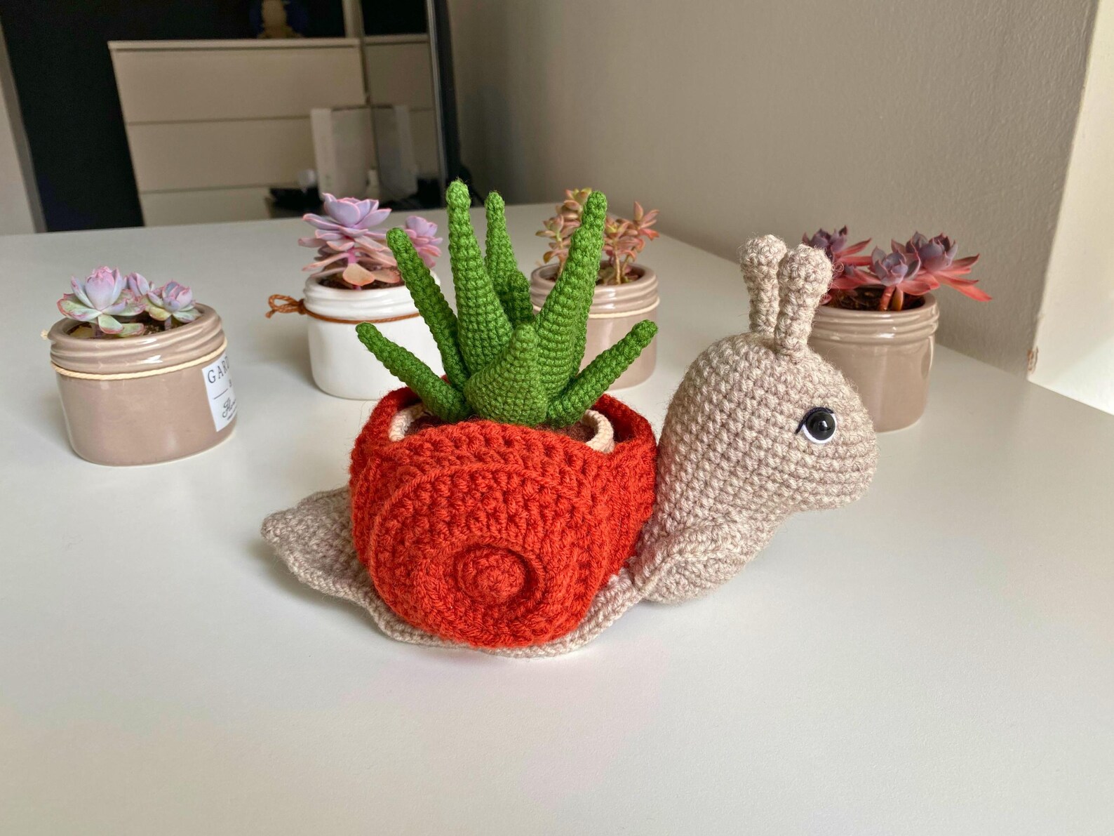 Snail Planter Crochet Pattern PDF, Succulent Plant Pot Cover, Crochet ...