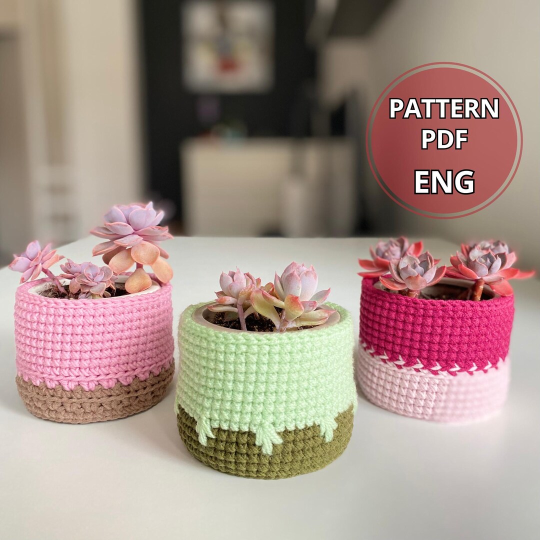 Crochet Planter Pattern Set – 3 Plant Pot Covers, Succulent Planter PDF ...