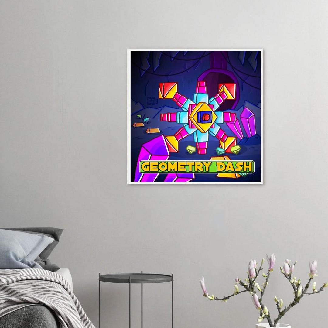 Semi-glossy Geometry Dash Framed Poster - Etsy