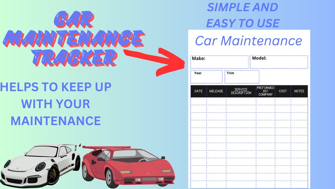 Car Maintenance Tracker/ Vehicle Maintenance Tracker - Etsy