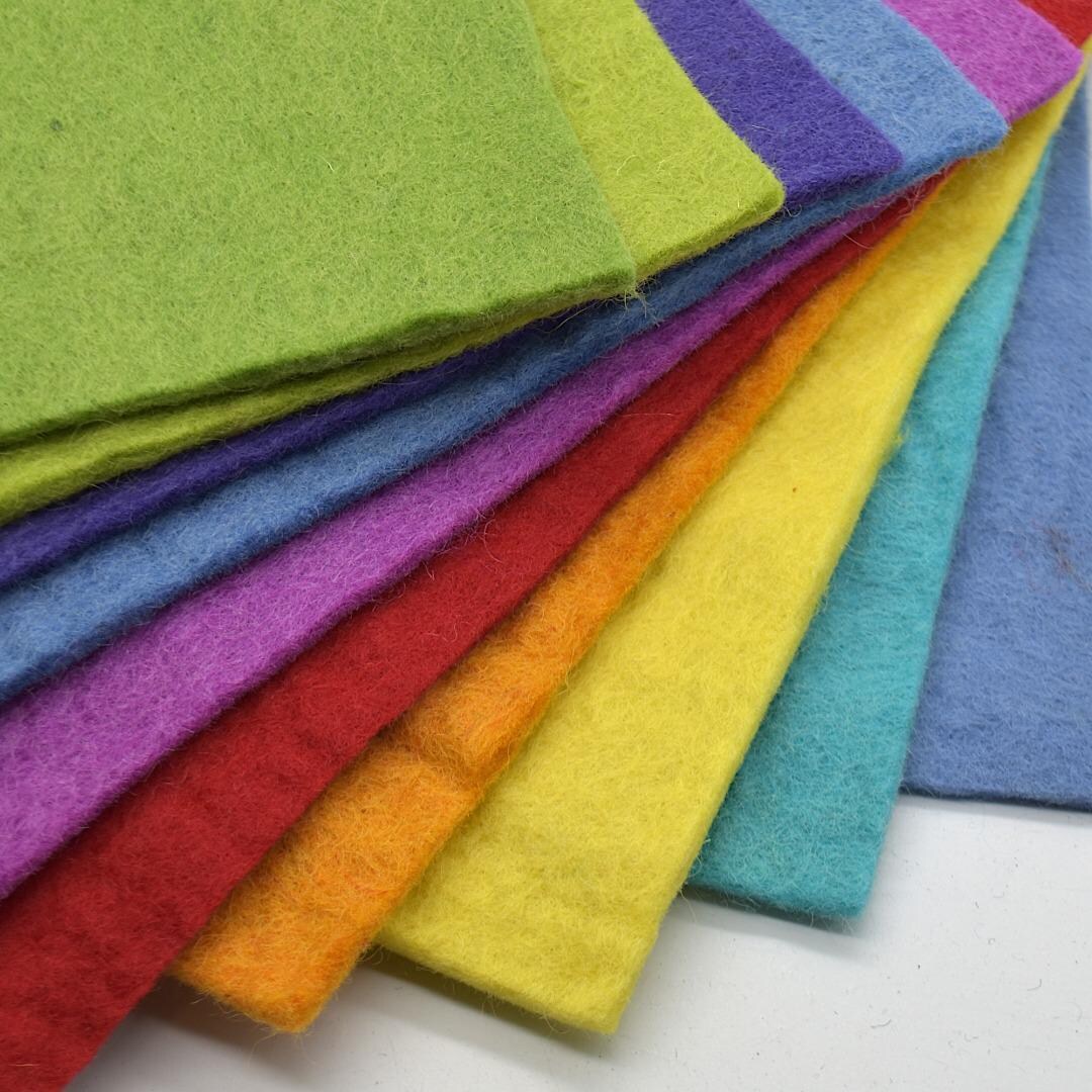 Wool Felt Fabric Sheets: Rainbow Craft Squares, 3-5mm Thick - Etsy