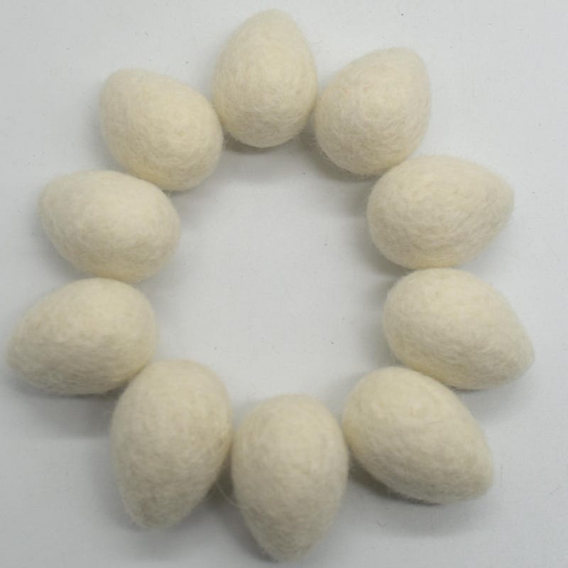 White Wool Felt Eggs - Etsy