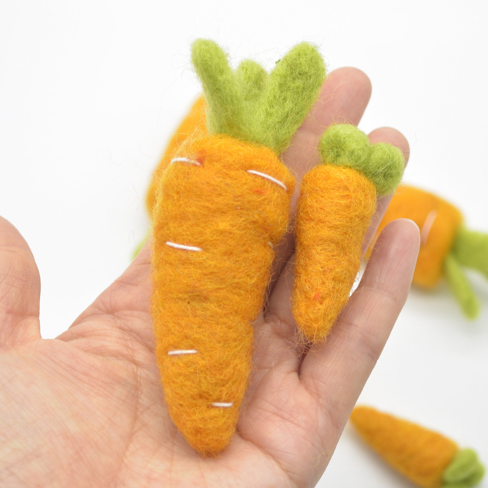 Felt Carrots 2 Sizes Available Small & Large 5 Count - Etsy