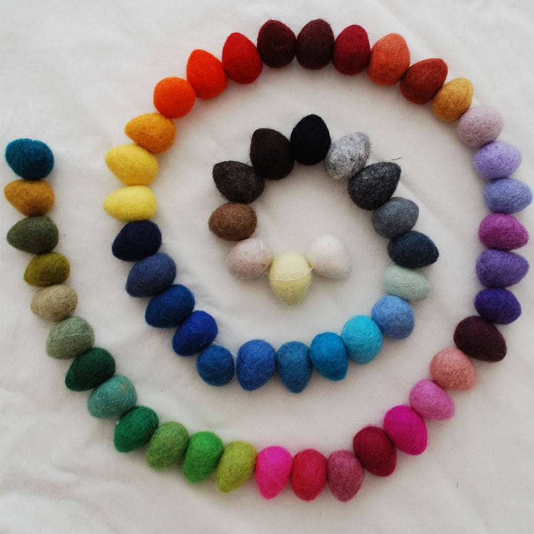 100% Wool Felt Raindrops Teardrops Eggs - 10 Count - Pick and Mix From ...