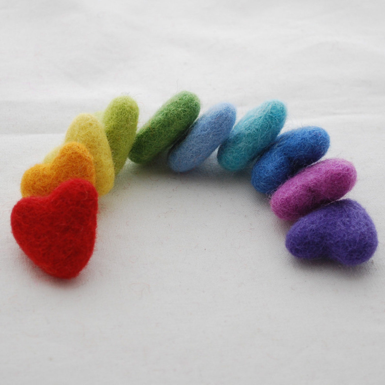 Assorted 100% Wool Felt Hearts Approx 3cm Rainbow Colours | Etsy