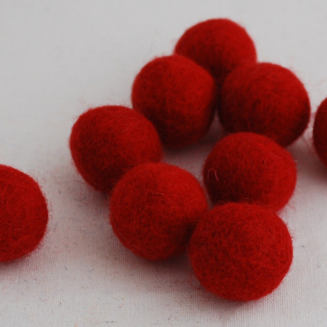 Pompones de fieltro de 2,5 cm Rojo Elija entre 20 o 100 pompones de ...