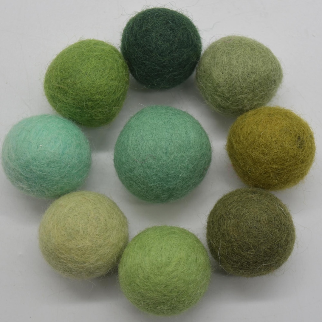 10 Felt Balls - 3cm - Green Colours - Etsy