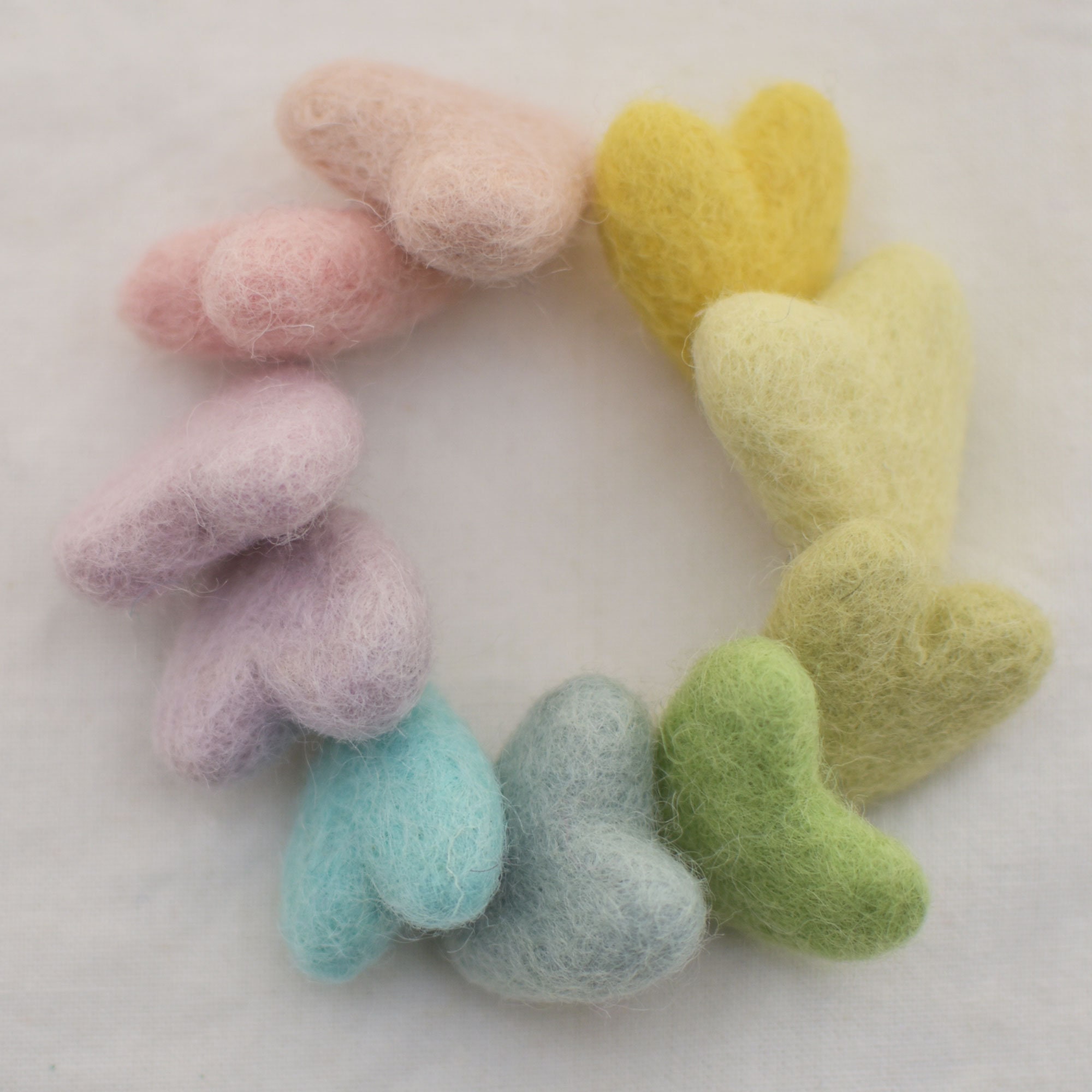Assorted 100% Wool Felt Hearts Approx 3cm Light Pastel - Etsy