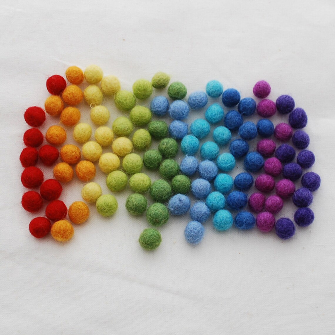 100% Wool Felt Balls 1cm 100 Count Rainbow Colors - Etsy