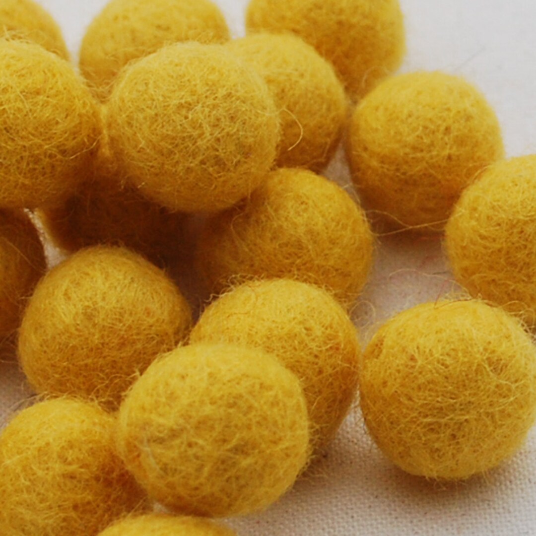 2cm Felt Balls Mustard Yellow Choose Either 20 or 100 Felt Balls - Etsy