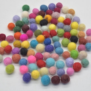 100% Wool Felt Balls - 1cm - 100 Count - Assorted Colors - Etsy