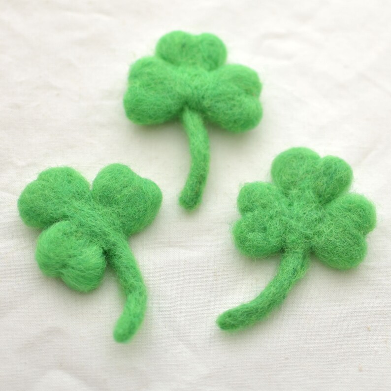 100% Wool Felt Shamrock Clover Leaf 6 Colours Available | Etsy