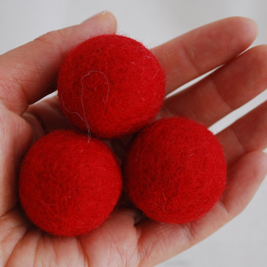 10 Felt Balls 3cm Red - Etsy