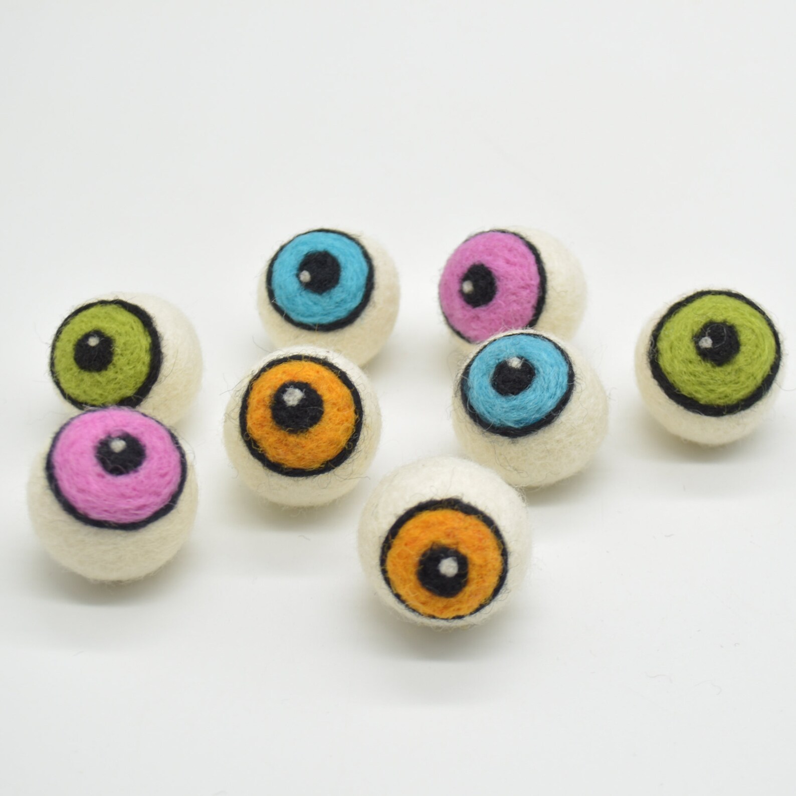 8 Assorted Felt Eye Balls - Halloween - 3cm - 2 per Colour - Etsy