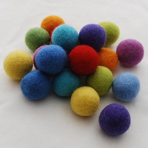 100% Wool Felt Balls - 20 Count - 3cm - Rainbow Colors - Etsy