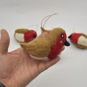 Felt Christmas Robin 1 or 3 Count 9.5cm 10cm X 4cm 5cm - Etsy