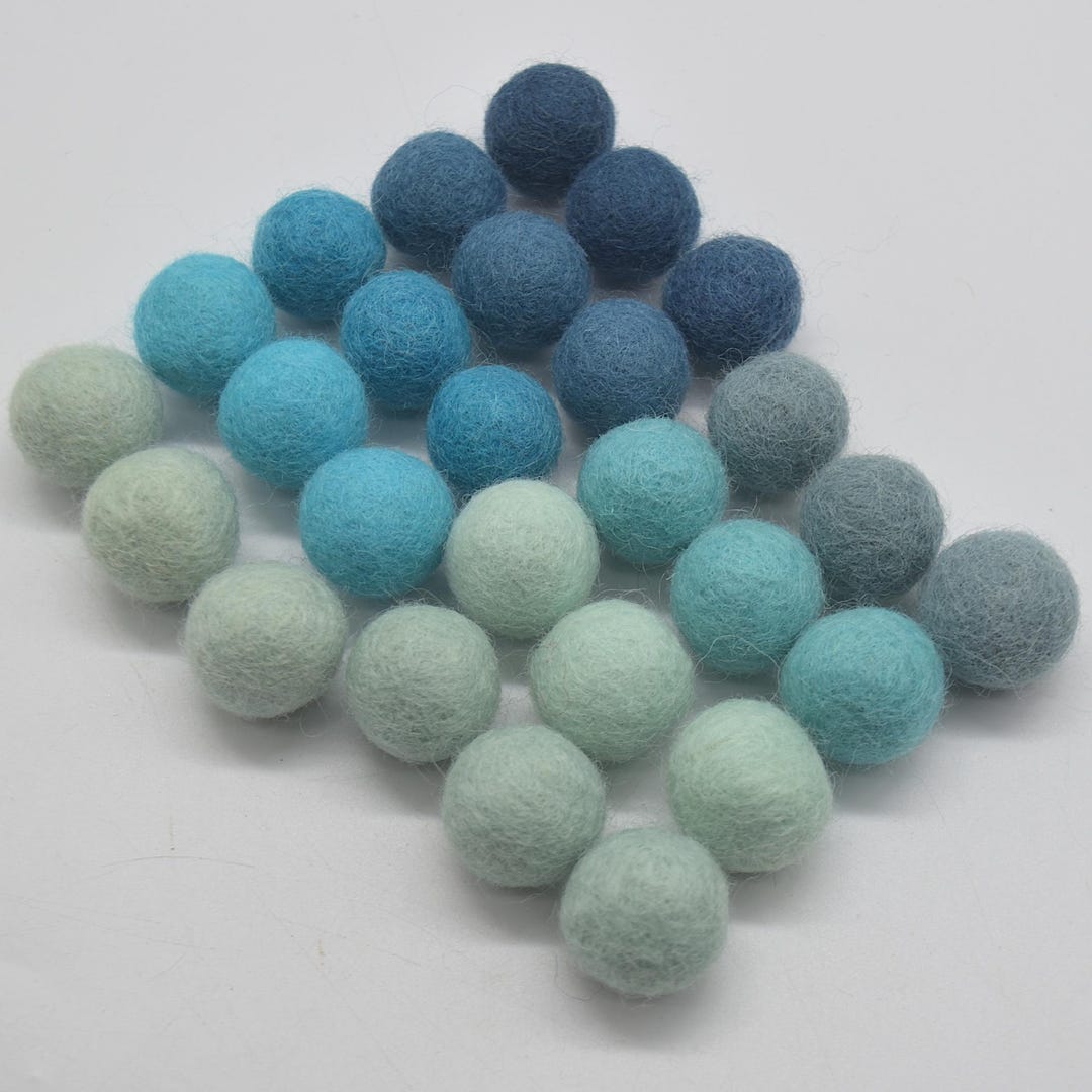 2cm Felt Balls - Turquoise Blue Shades - Choose Either 20 or 100 Felt ...