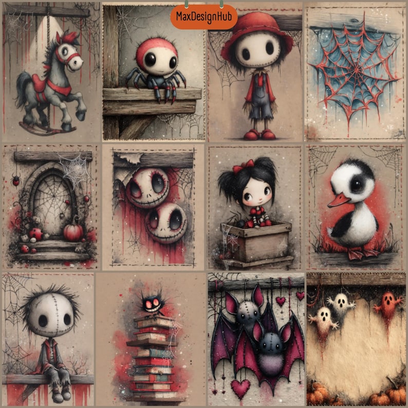 Haunted Toy Shop Junk Journal Pages: Spooky Ephemera (digital Download ...