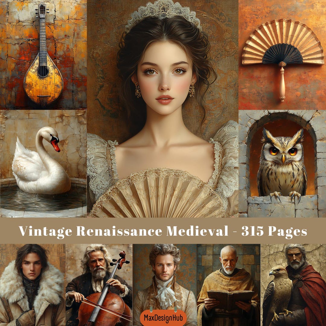Renaissance Junk Journal Page, Digital Renaissance Art, Vintage ...