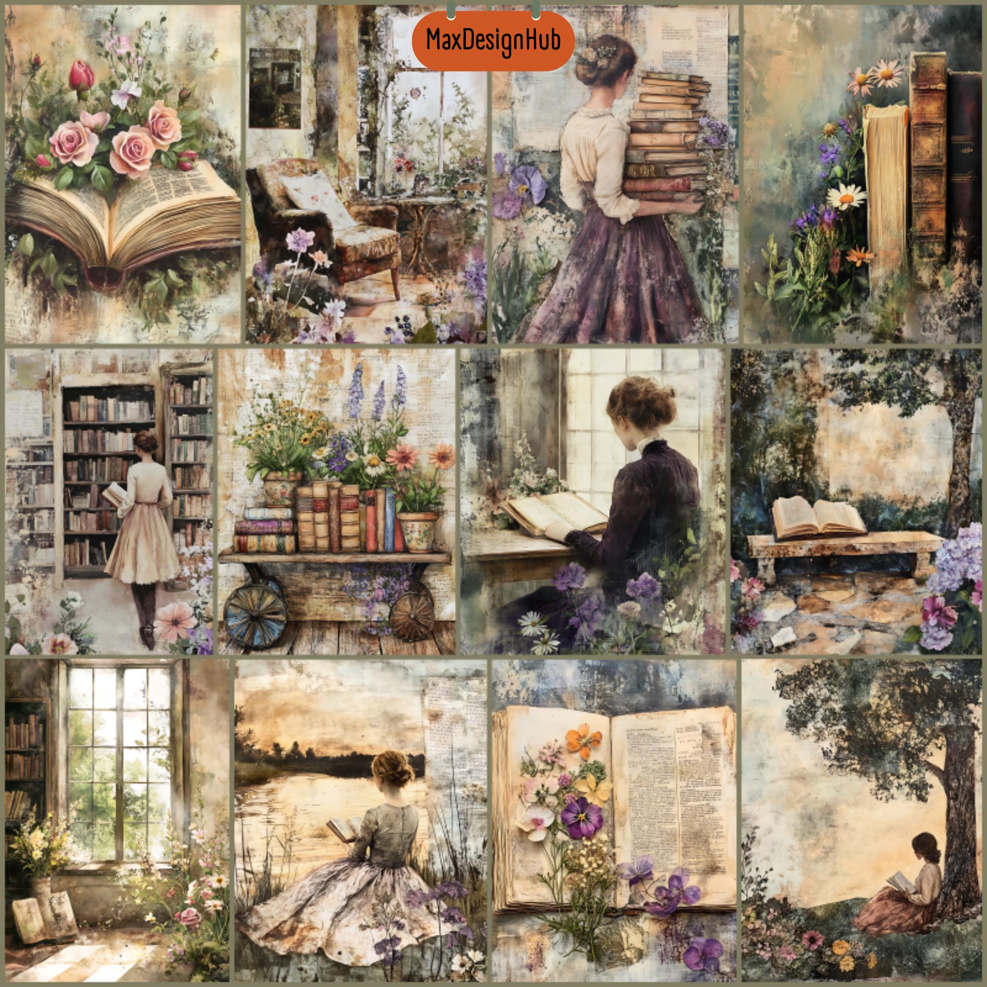 Vintage Book & Library Ephemera: Junk Journal Pages (digital Download ...