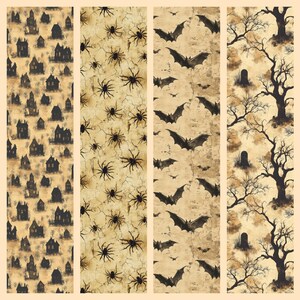 Distressed Halloween Digital Paper, Skull Damask, Old Paper Background ...