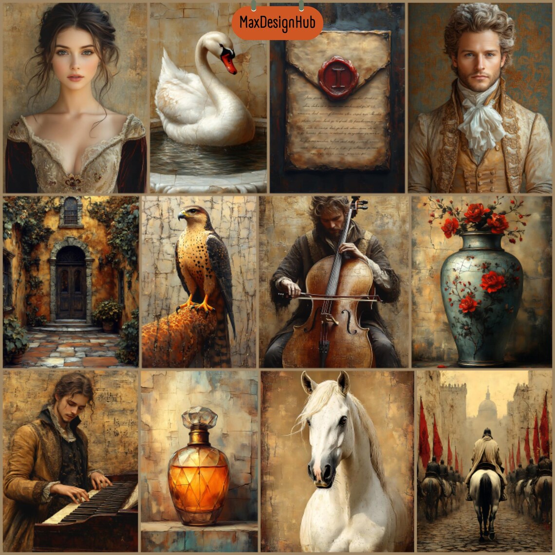 Renaissance Junk Journal Pages: Vintage Ephemera, Collage Art (digital ...
