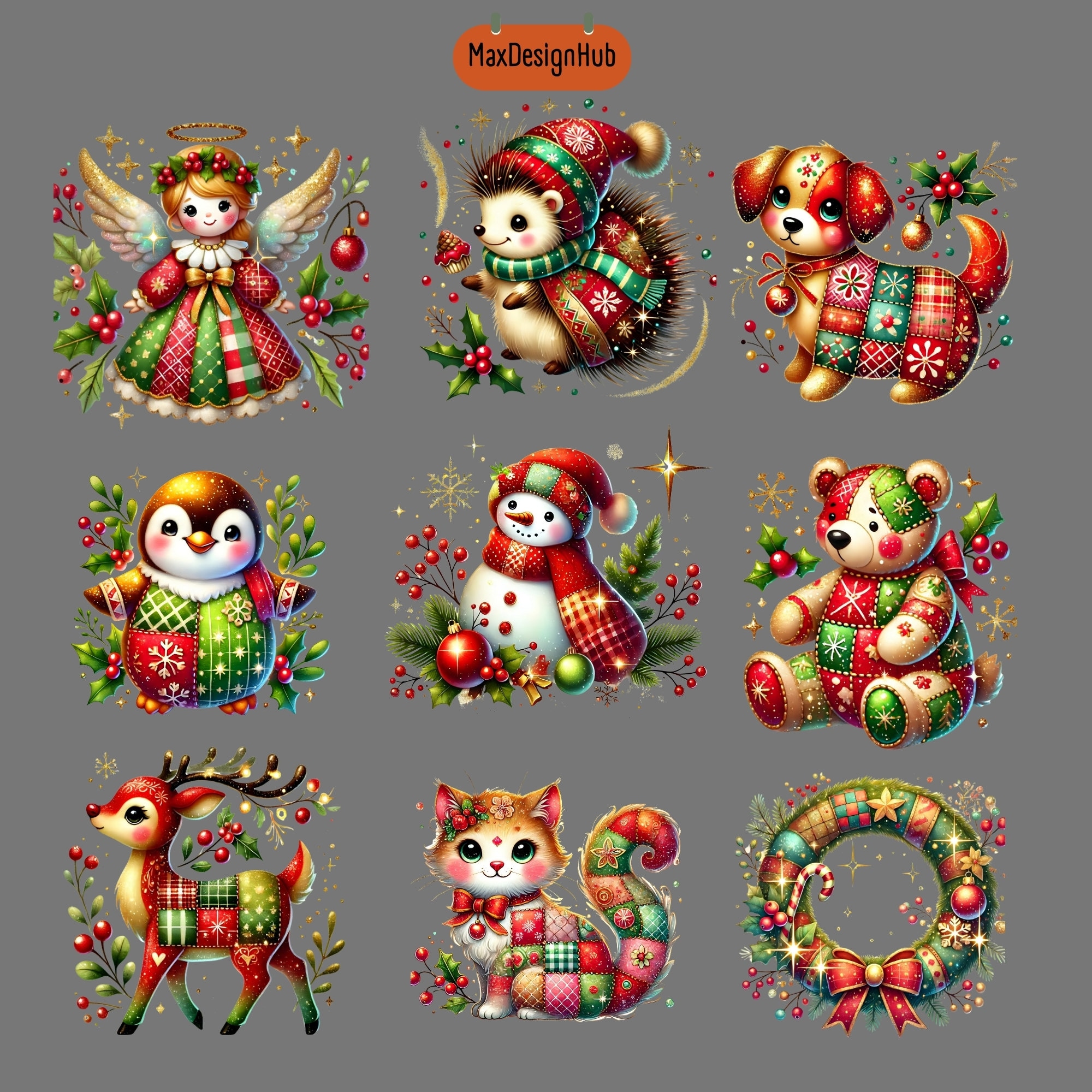 35 PNG Cute Christmas Digital Clipart, Gnome Clipart, Holiday Art ...