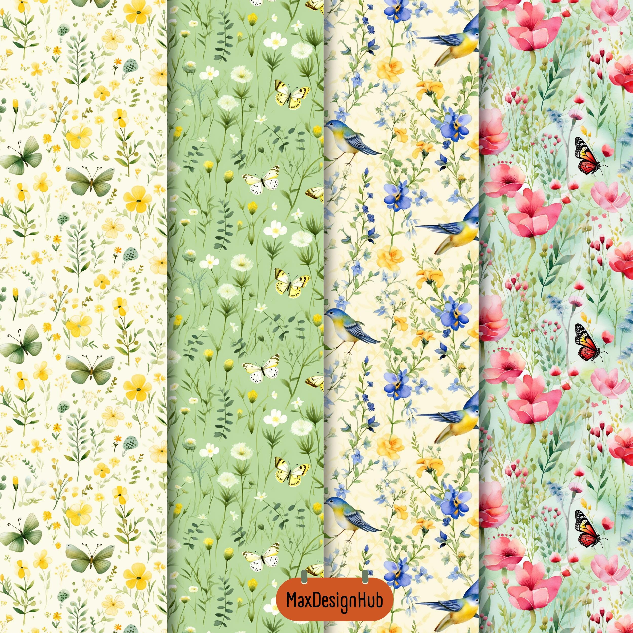 Spring Floral Digital Paper: Watercolor Flower Pattern (digital ...