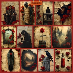 Vampire Journal Paper, Vampire Printable Paper, Vintage Vampire ...