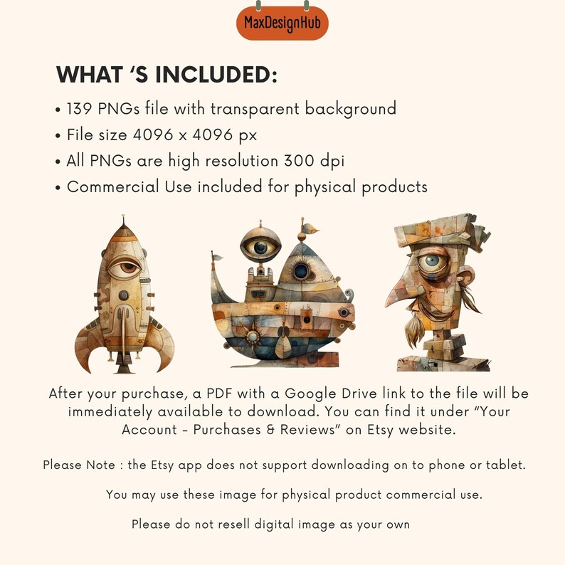 Surreal Character Clipart: Whimsical PNG Images (digital Download) - Etsy