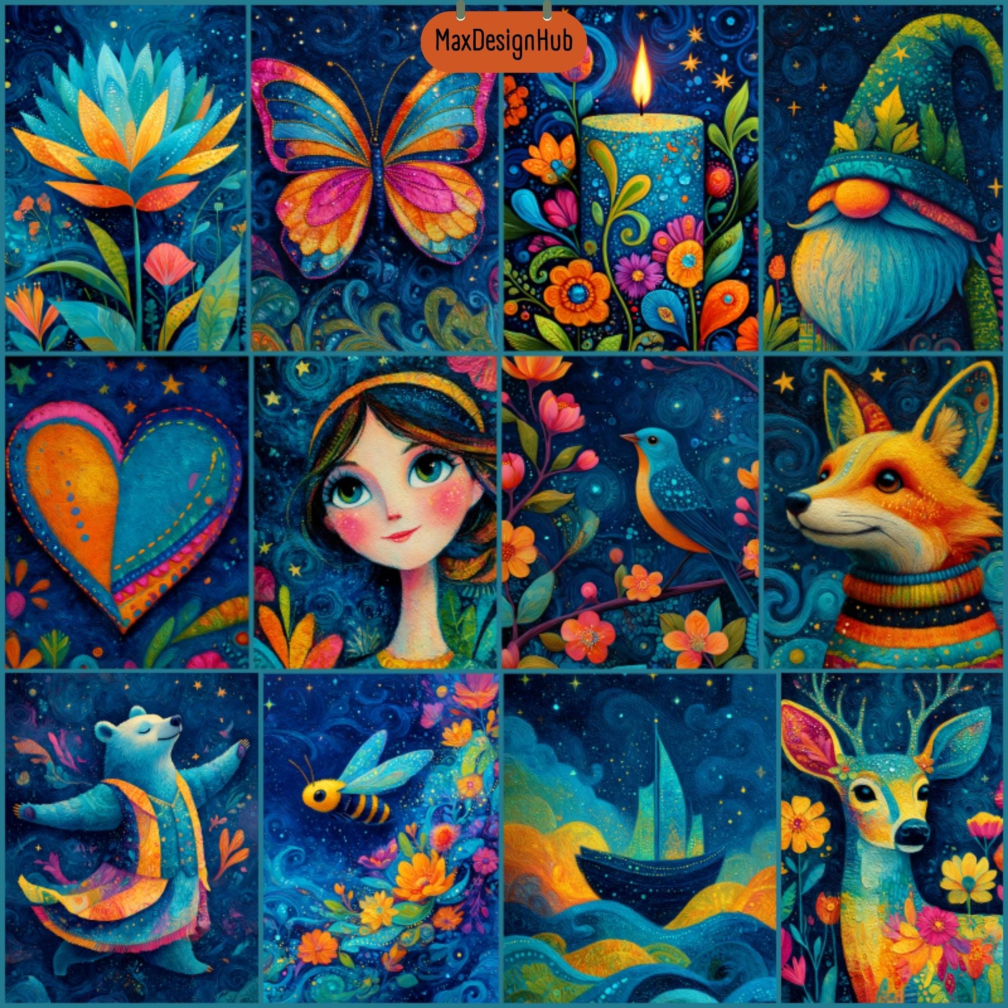 Colorful Children's Book Pages: Junk Journal Scrapbook Paper (digital ...