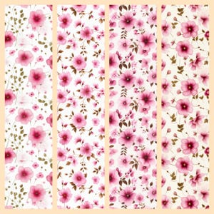 Pink Floral Watercolor Printable Seamless Paper, Shabby Chic, Floral ...