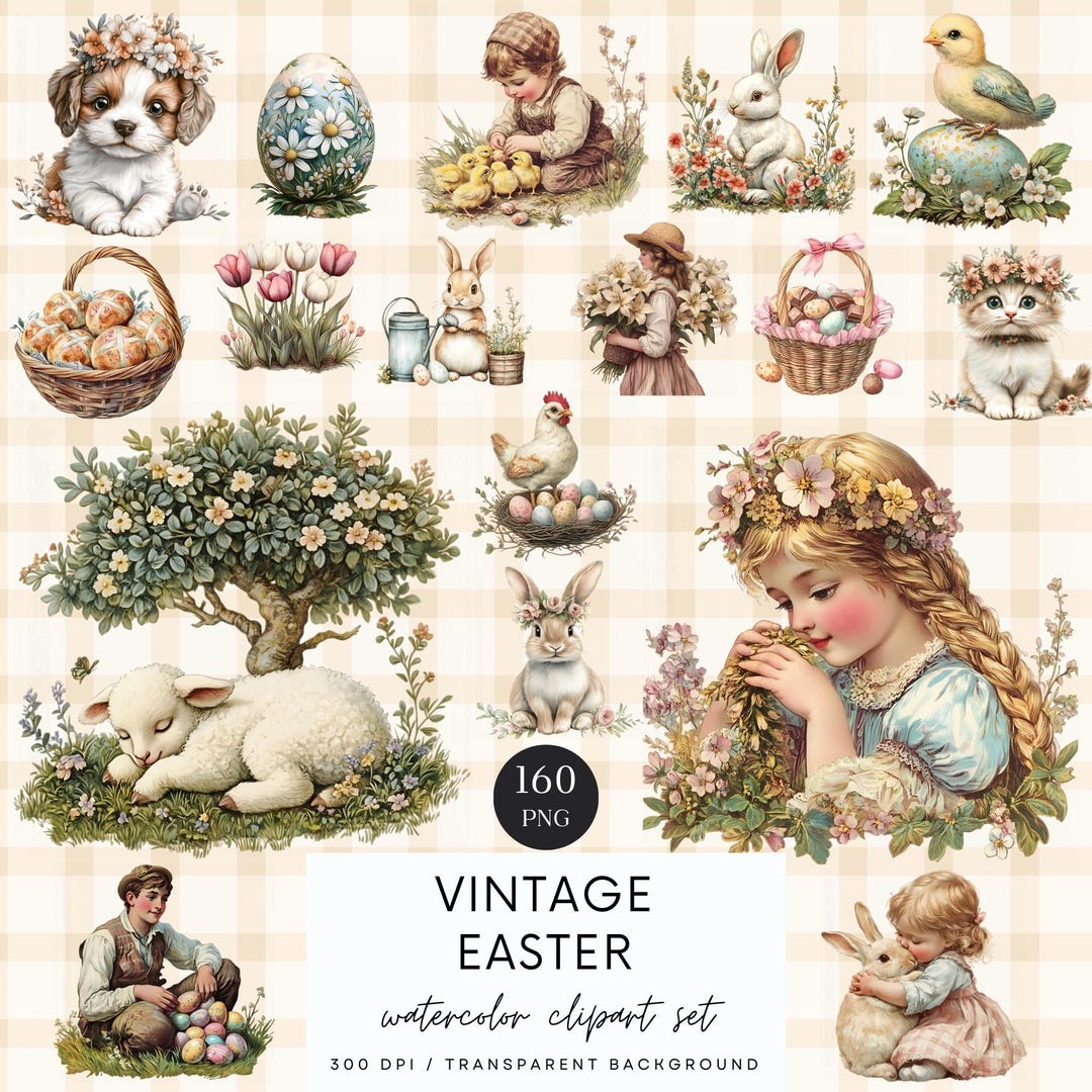 Easter Clipart, Vintage Easter, Spring Decor, Easter Decor, Easter ...