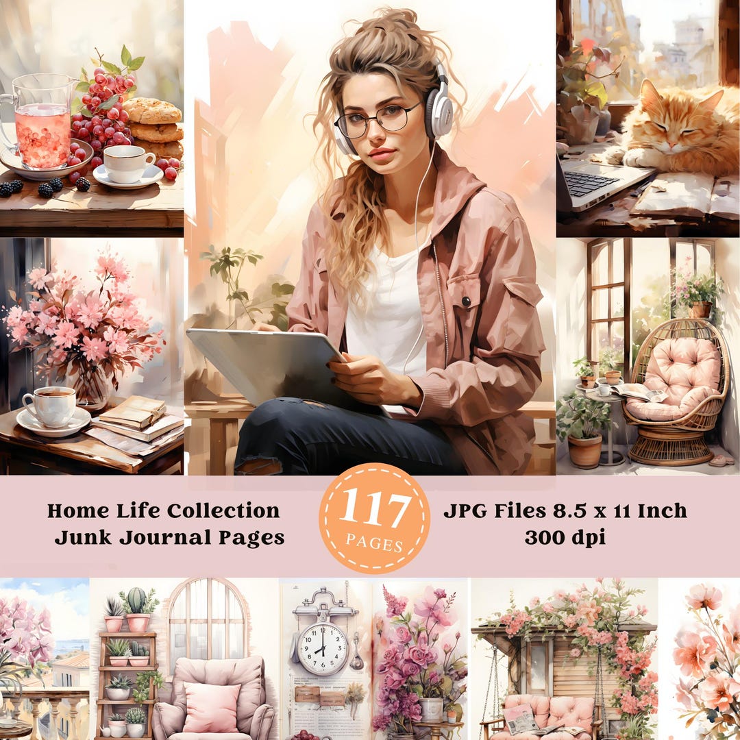 Watercolor Home Life Junk Journal Pages: Printable Ephemera (digital ...