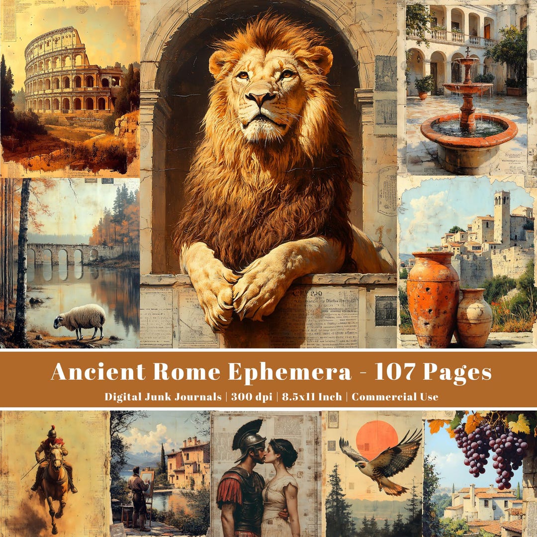 Ancient Rome Ephemera Junk Journal, Classical Roman Art, Statues ...