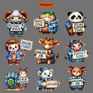42 Cute Animal School Clipart, Animals Clipart, Back to School Clipart ...
