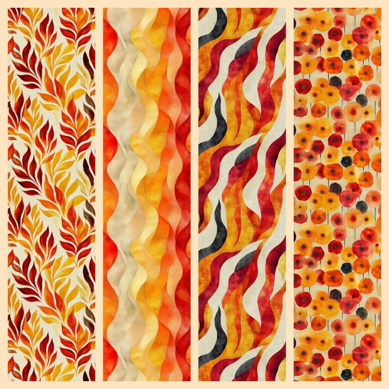 Orange Watercolor Digital Paper: 71 Seamless Backgrounds (digital ...