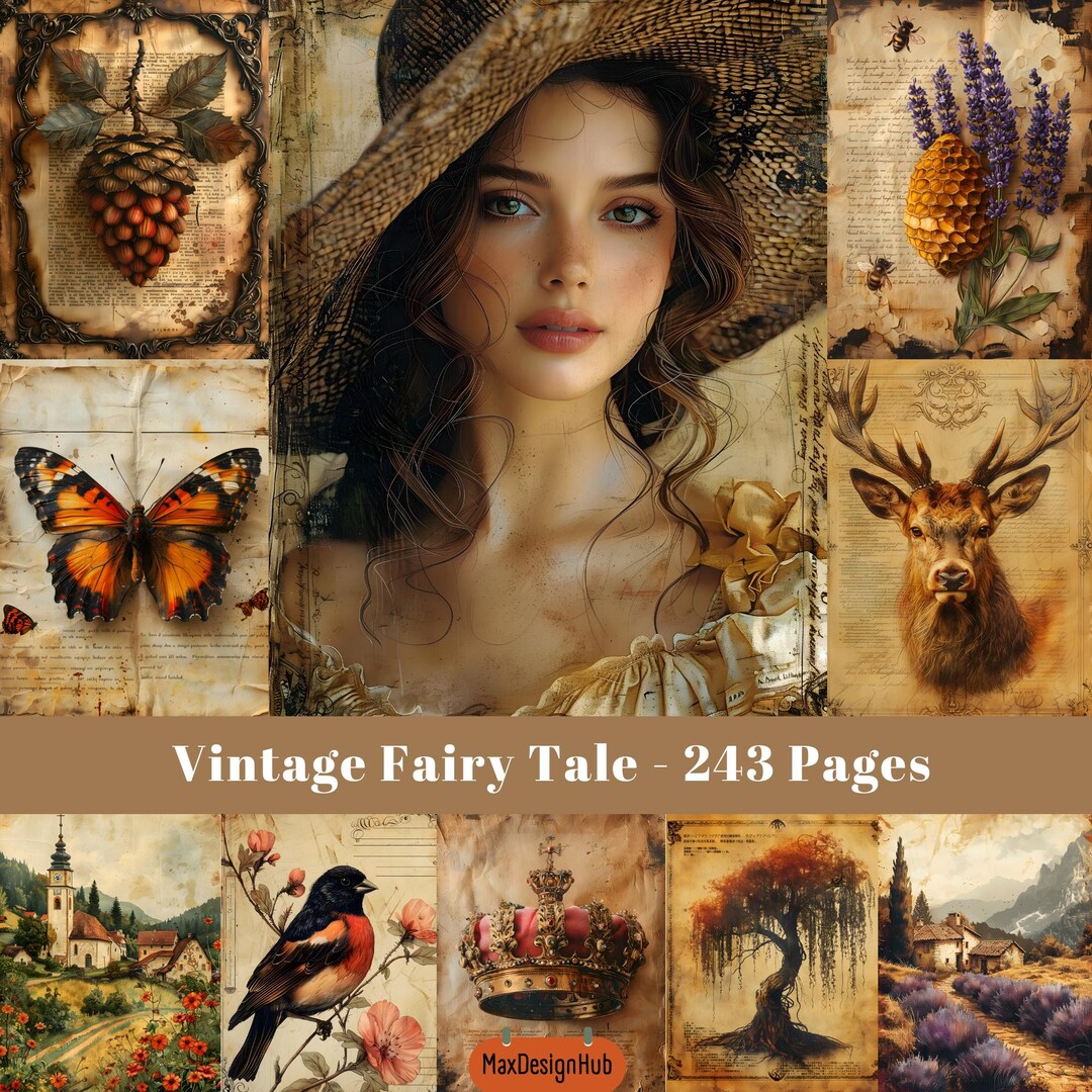 Vintage Fairy Tale, Junk Journal Pages, Fantasy Image, Enchanted ...