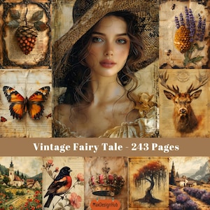 Vintage Fairy Tale Junk Journal Pages: Fantasy Ephemera (digital Paper ...
