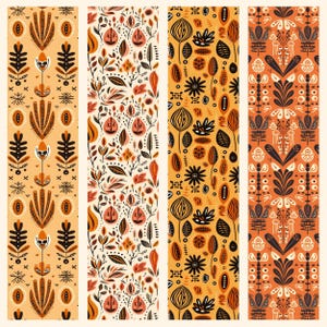 Orange and Brown Watercolor Digital Paper, Seamless Patterns, Brown ...