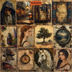 Vintage Fairy Tale Junk Journal Pages: Fantasy Ephemera (digital Paper ...