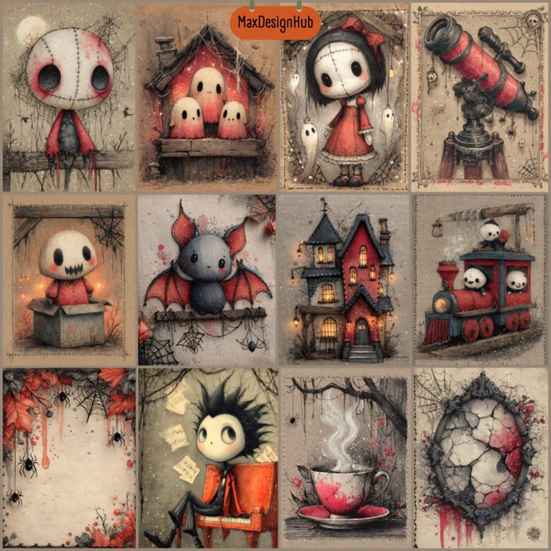 Haunted Toy Shop Junk Journal Pages: Spooky Ephemera (digital Download ...