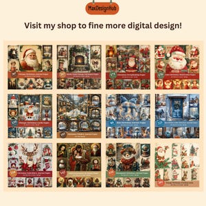 Western Christmas Clipart: Cowboy Santa, Cowgirl, Wild West (digital ...