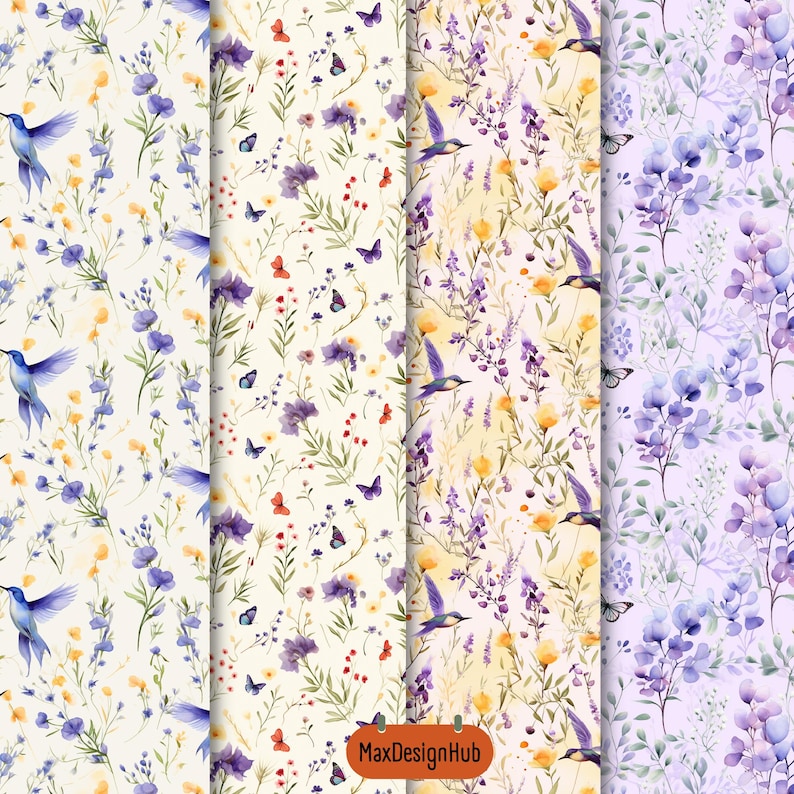 Spring Floral Digital Paper: Watercolor Flower Pattern (digital ...