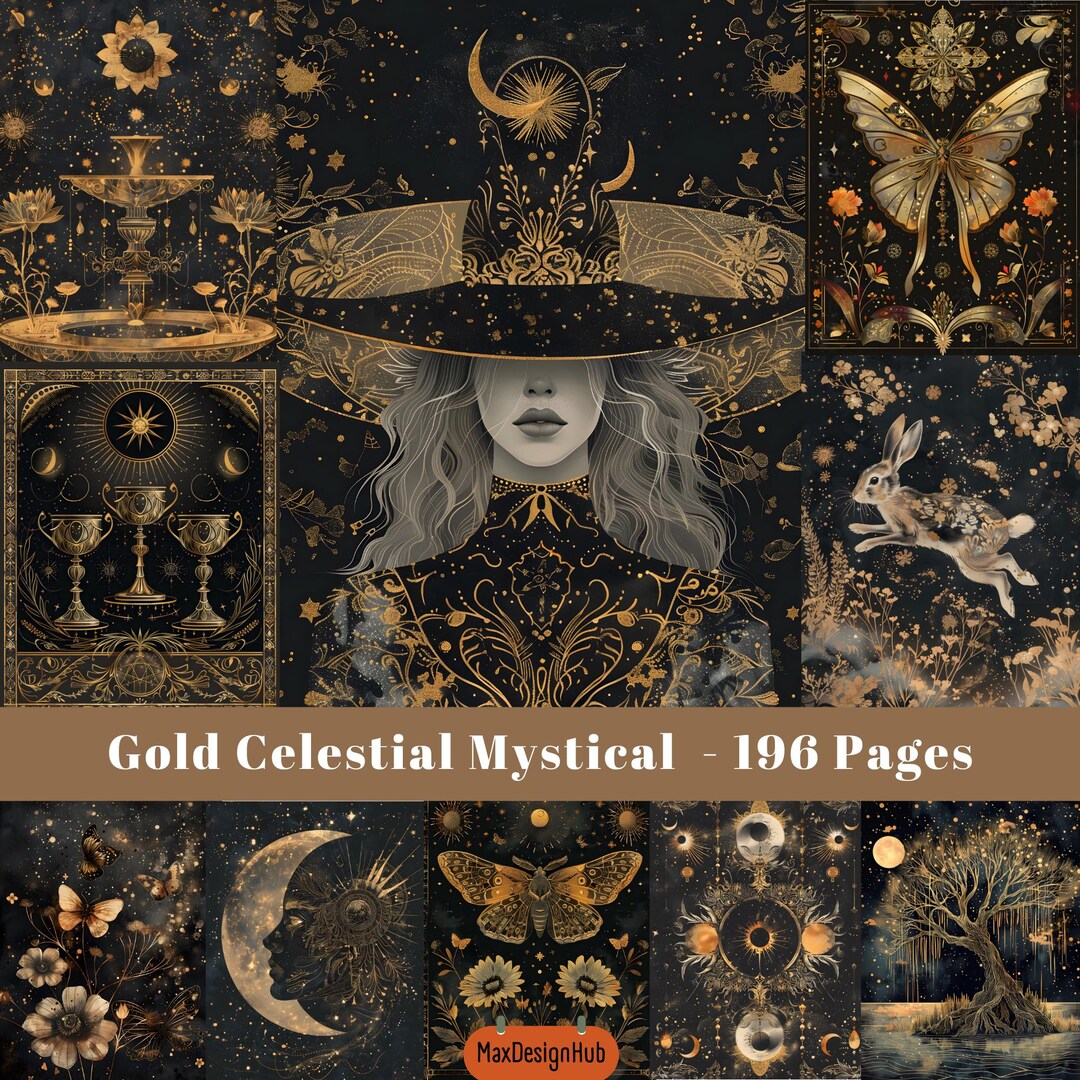 Celestial Mystical Collage Sheets: Vintage Astronomy Ephemera (digital ...